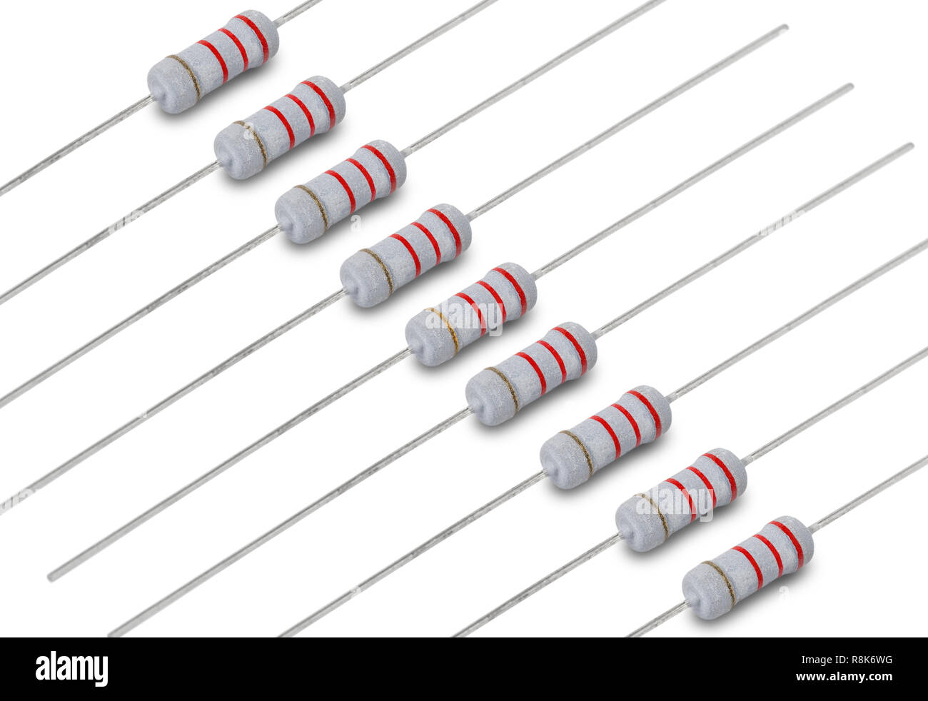 Resistor DC voltage on the white background macro Stock Photo - Alamy