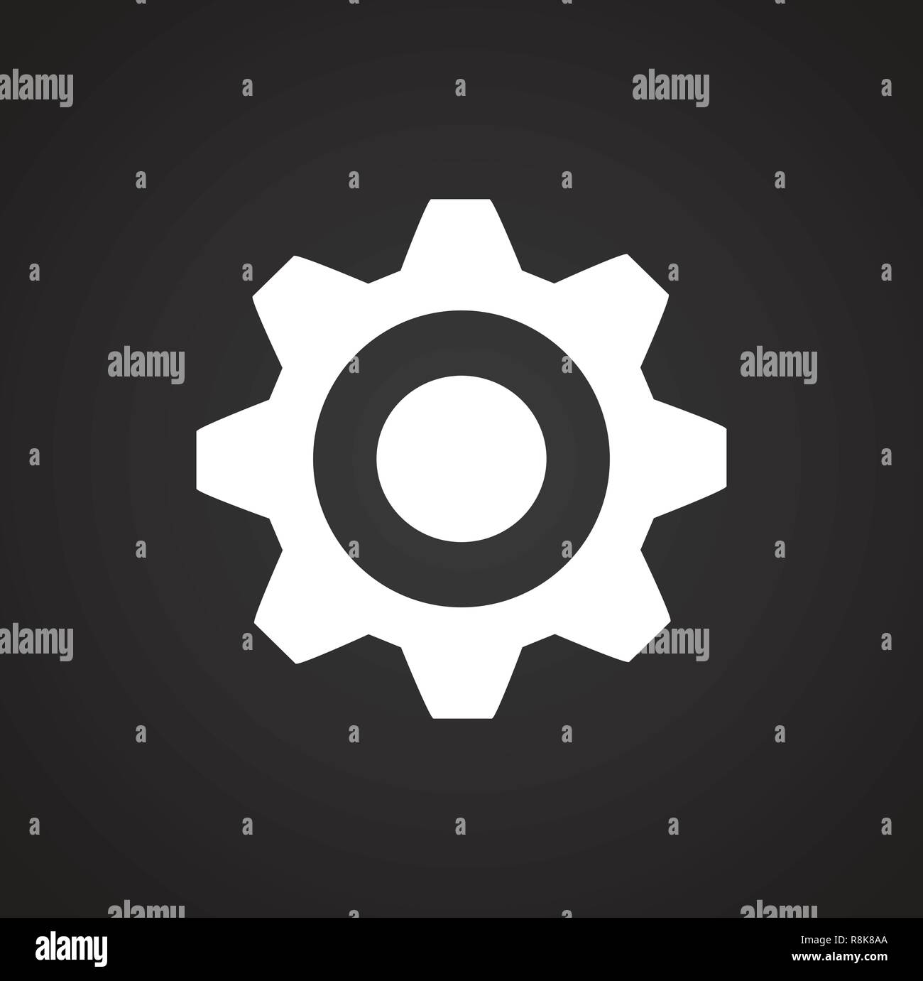 Gear icon on black background for graphic and web design, Modern simple ...