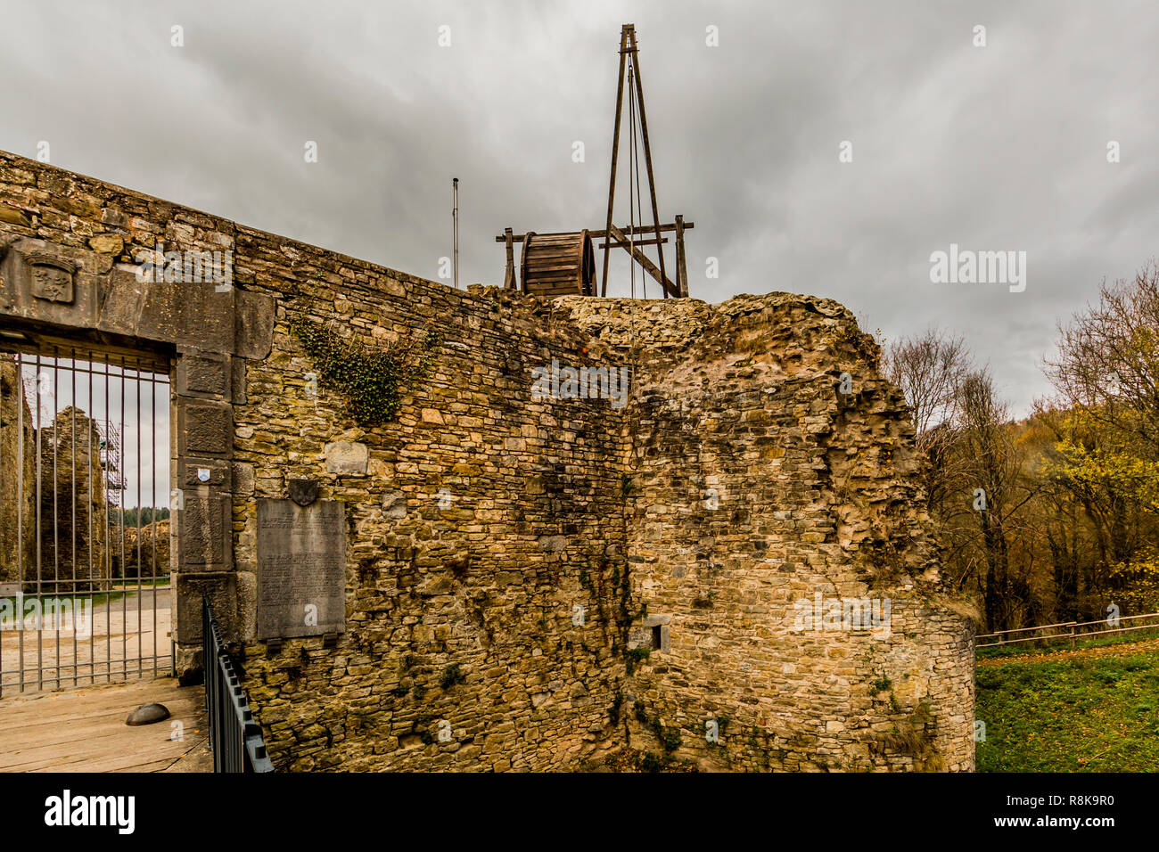 Wooden treadwheel crane in ruins hi-res stock photography and images ...