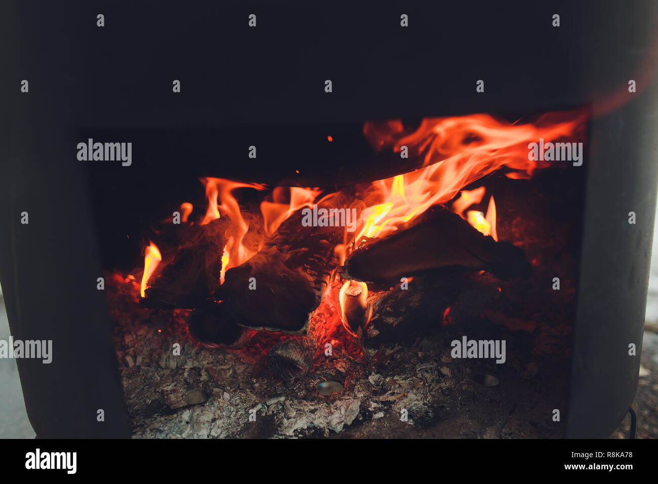 flame of fire. picnic. food on the street. pot on the fire. cooking ...