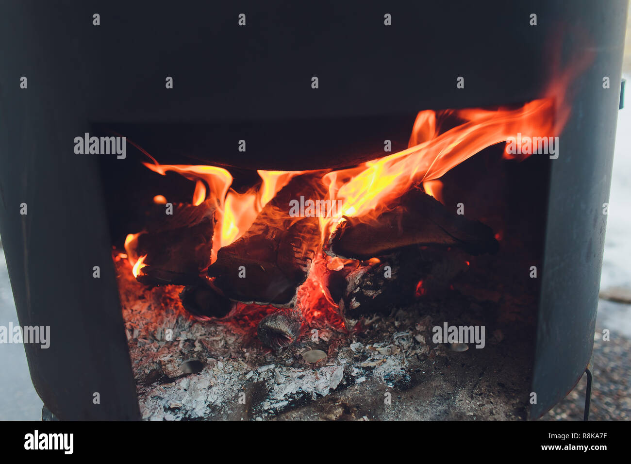 flame of fire. picnic. food on the street. pot on the fire. cooking ...