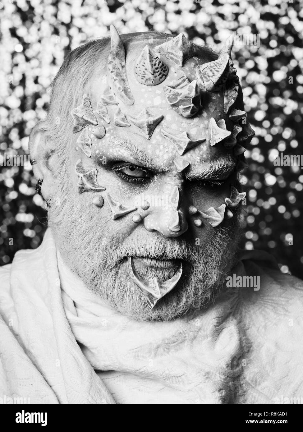 Monster with thorns on face Stock Photo - Alamy