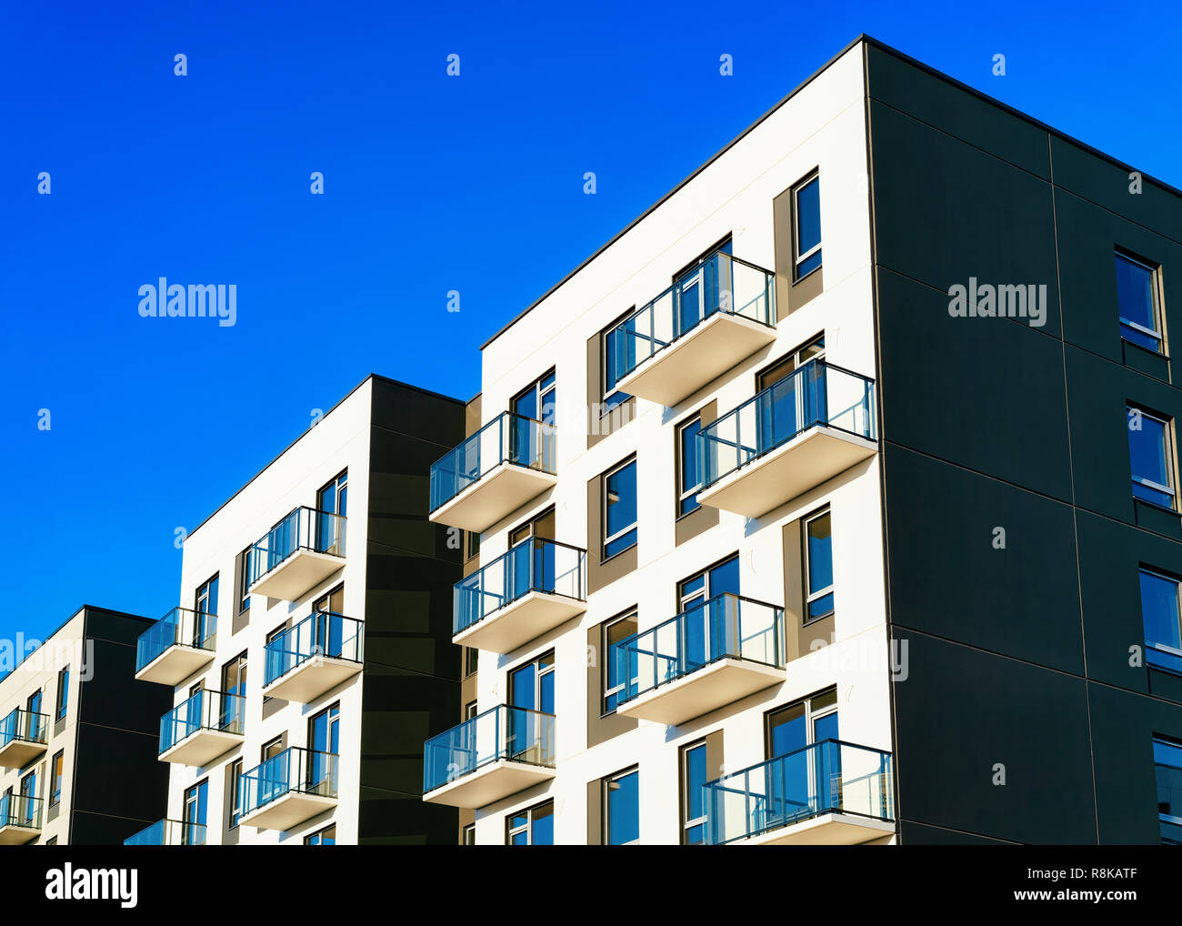 Modern apartment residential home house building. Includes place for ...