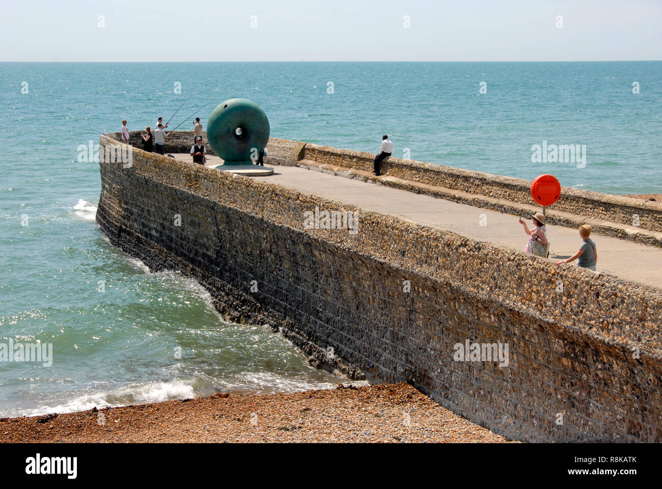 Short jetty protruding into the sea, Brighton, East Sussex, England ...