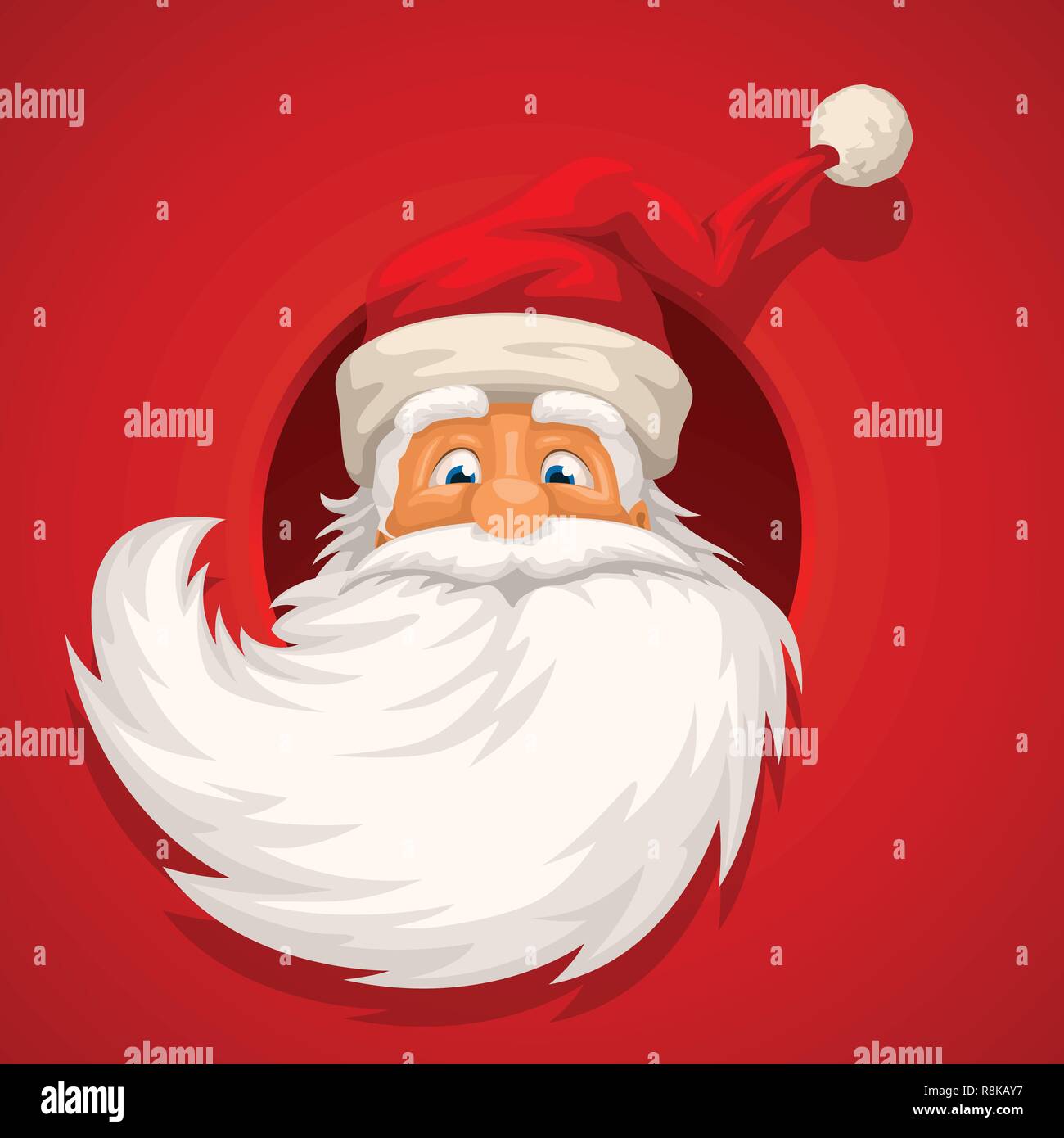 santa head on red Stock Vector Image & Art - Alamy