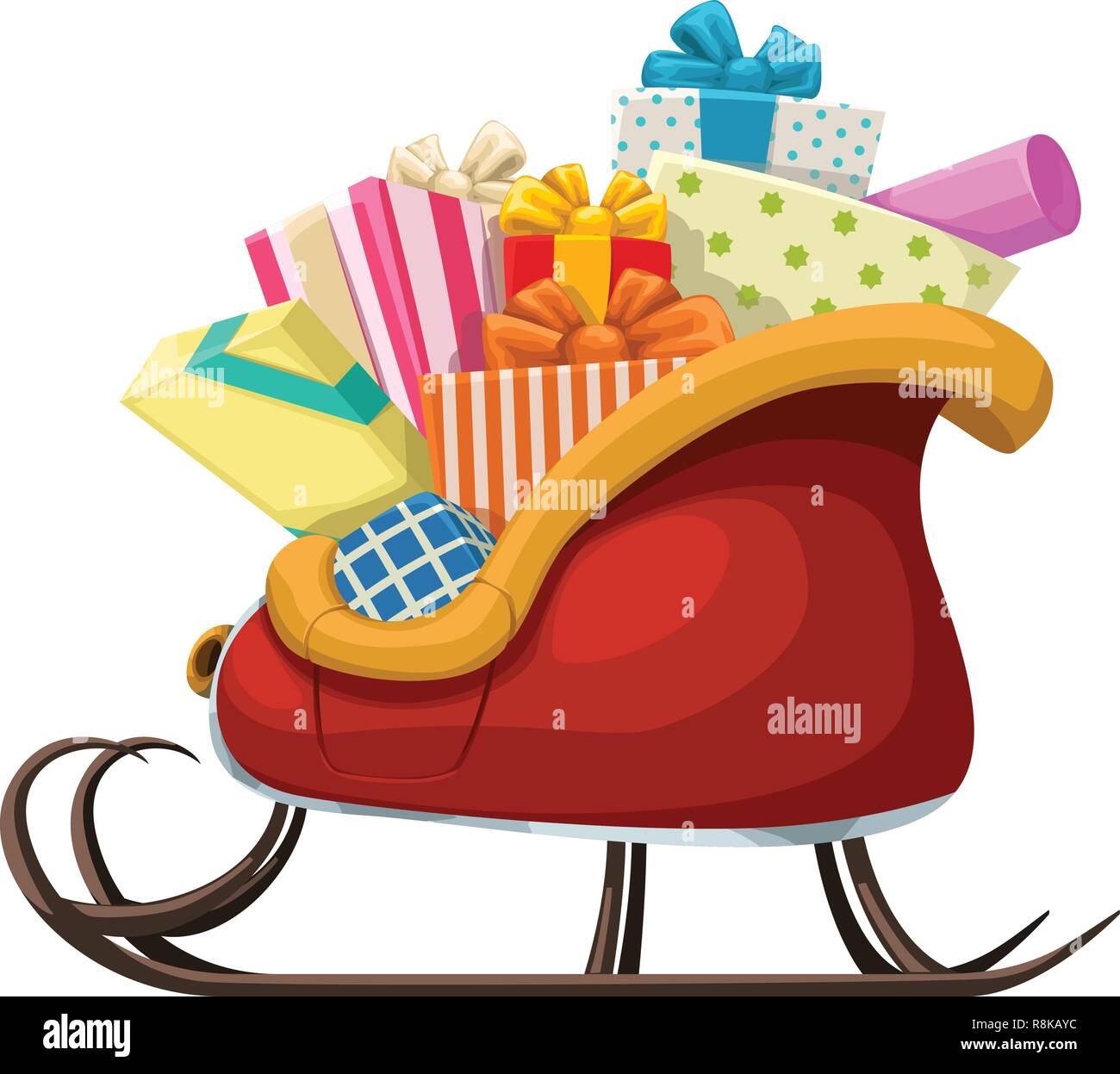 Sleigh with christmas presents Stock Vector Images - Alamy