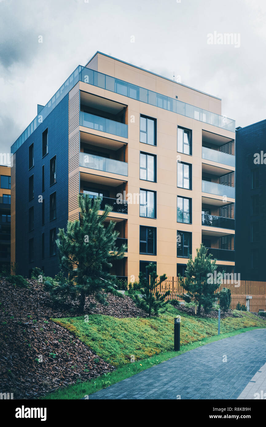 Modern European residential building quarter. Other outdoor facilities ...