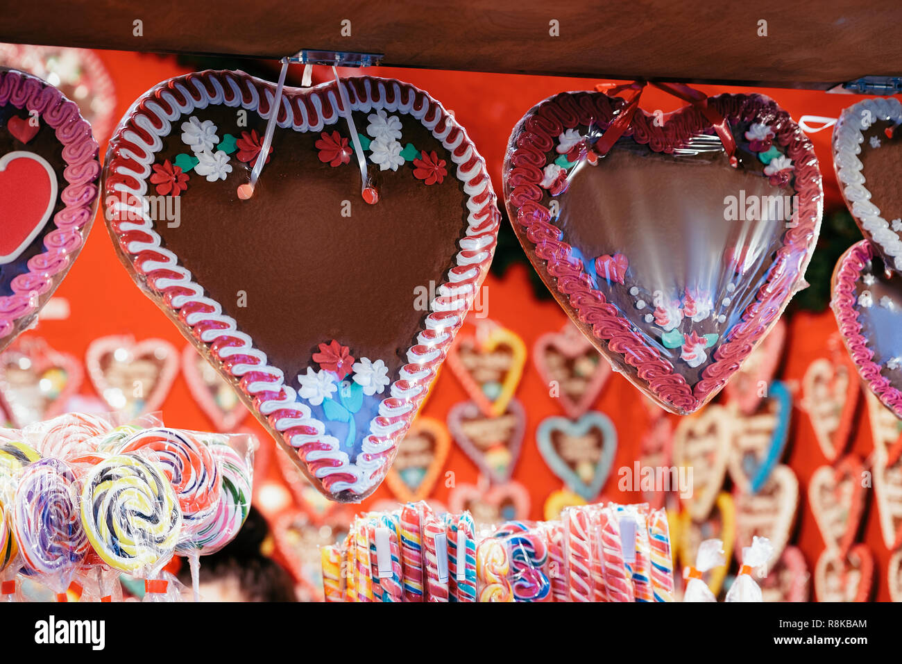 Gingerbread hearts cookies at Christmas Market at Charlottenburg Palace ...