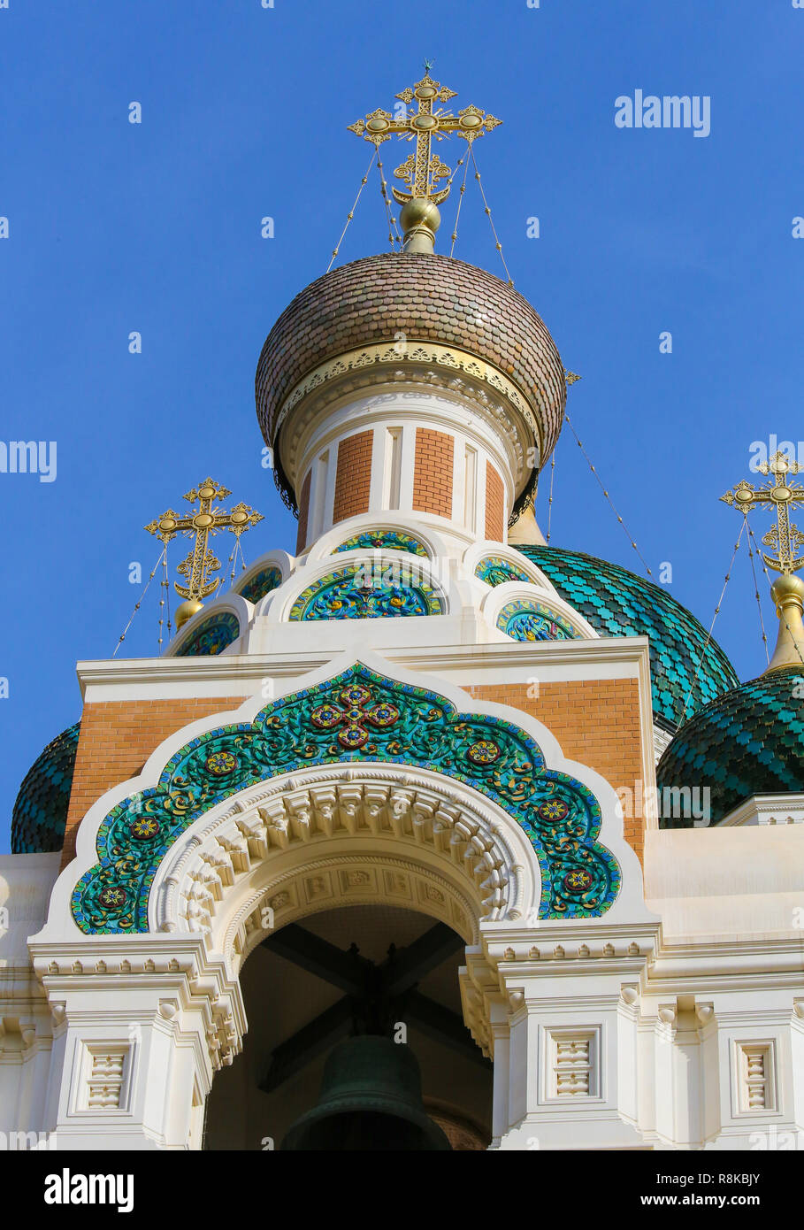 The Russian Orthodox Cathedral of St Nicholas in Nice, France, the ...