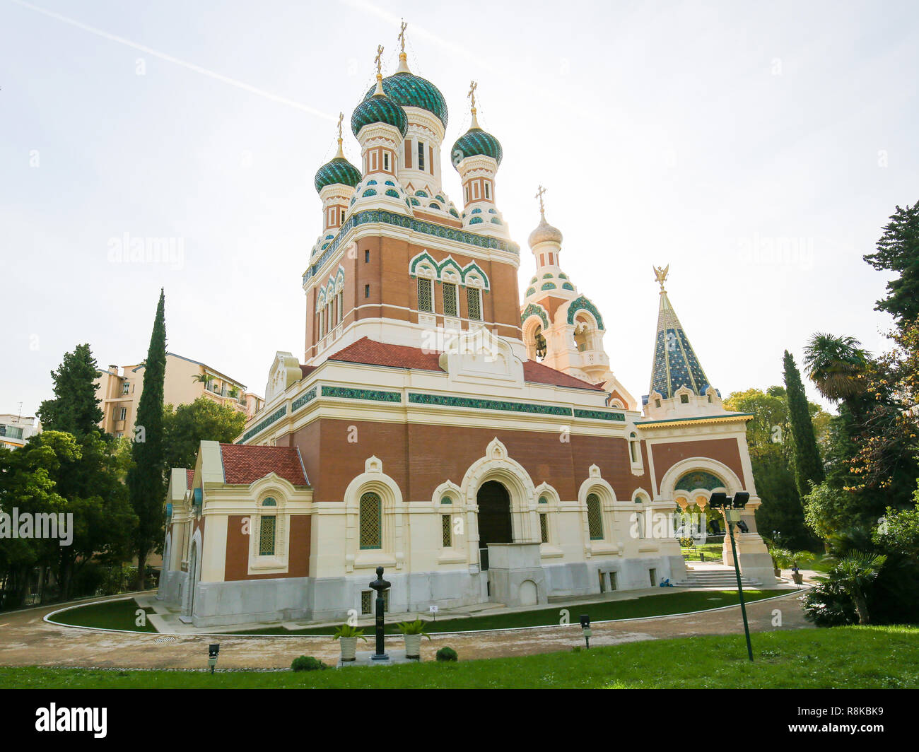 The Russian Orthodox Cathedral of St Nicholas in Nice, France, the ...