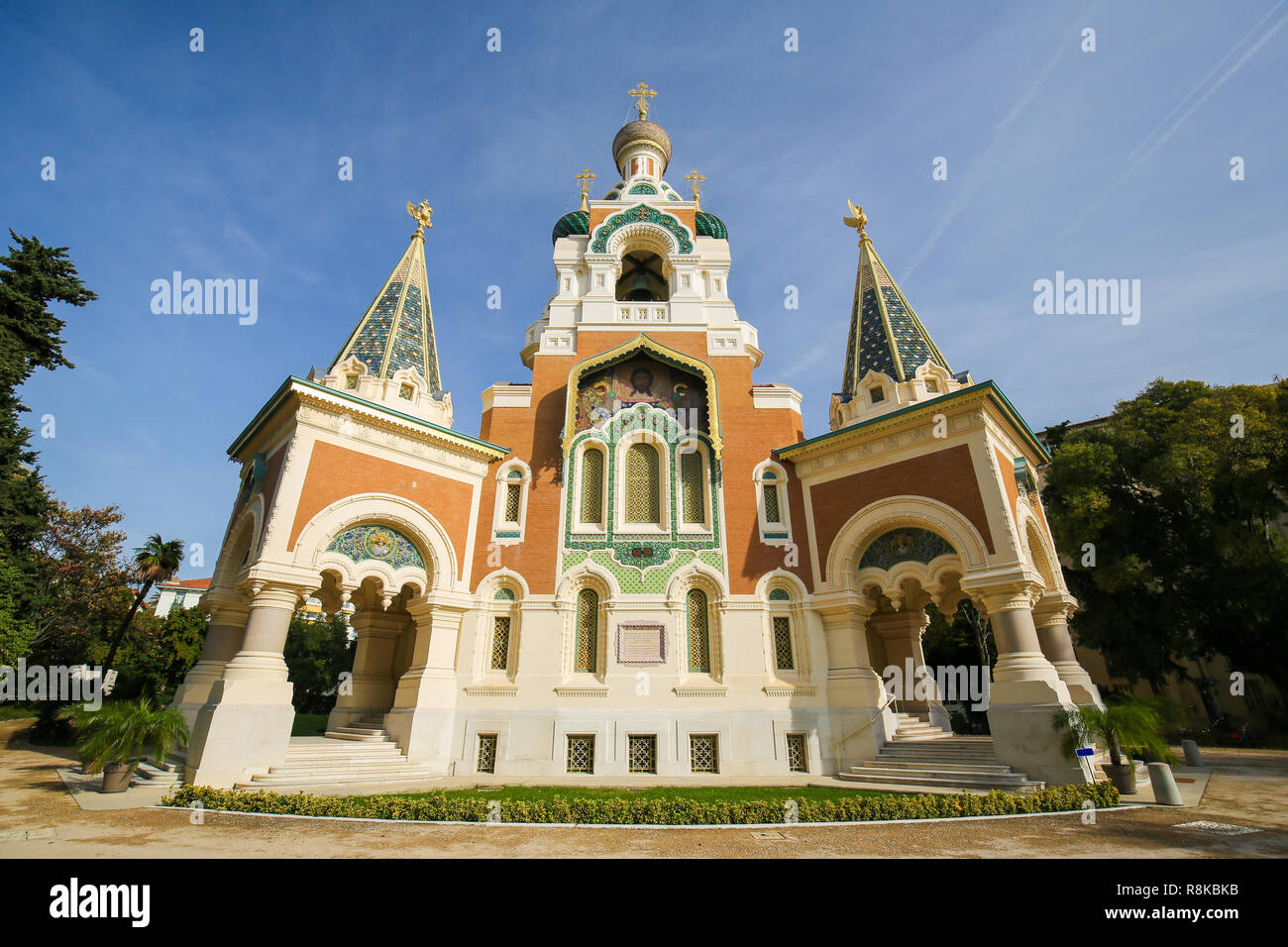The Russian Orthodox Cathedral of St Nicholas in Nice, France, the ...