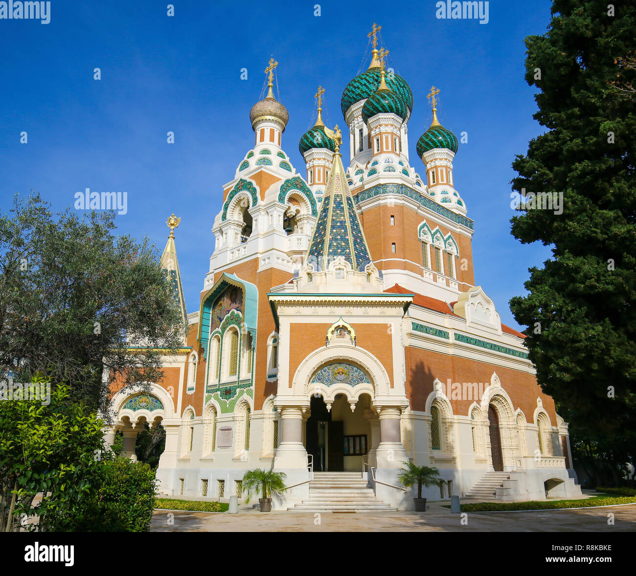 The Russian Orthodox Cathedral of St Nicholas in Nice, France, the ...