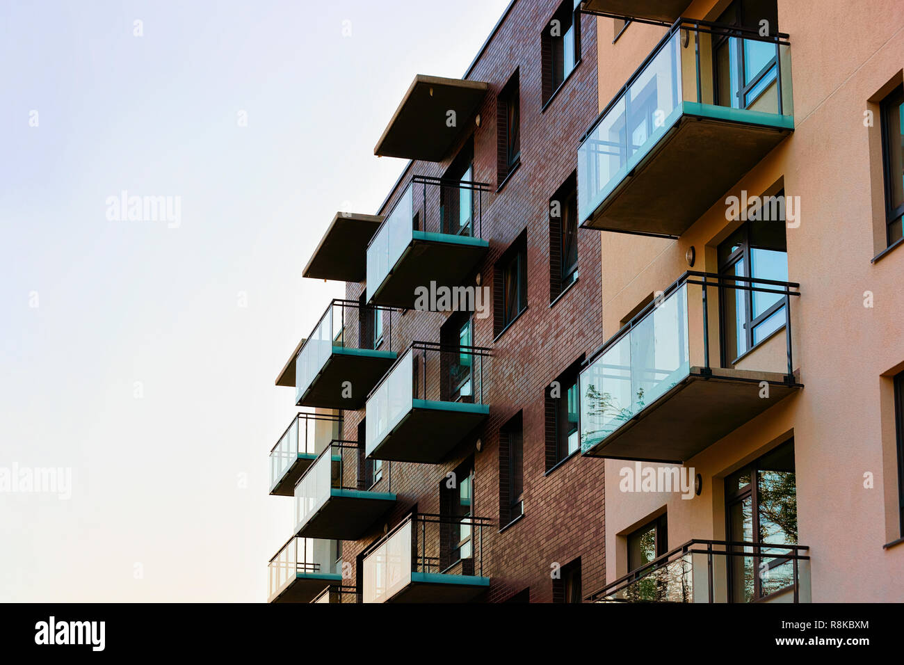 Modern apartment building flat architecture concept. Residential house ...