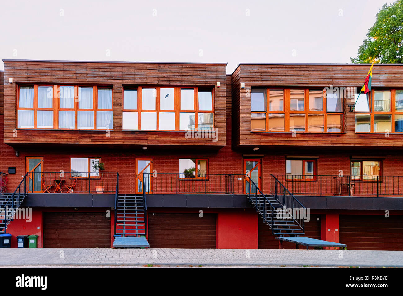 Modern apartment flat house building real estate architecture concept ...