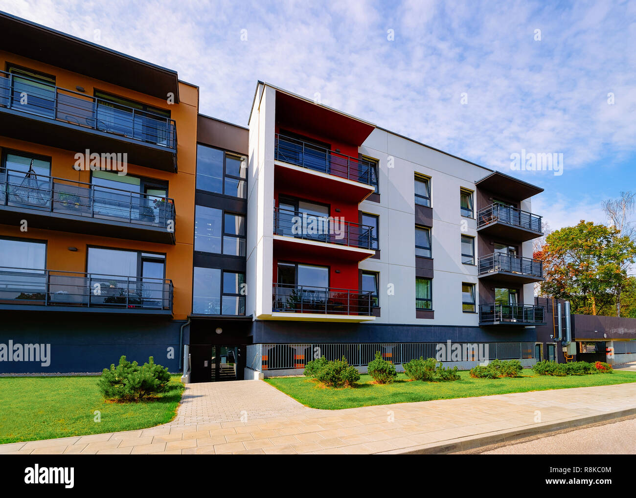 Modern flat apartment building real estate, architecture concept ...