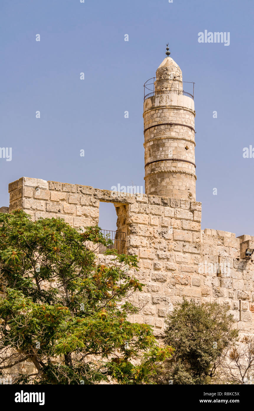 Tower of david museum of the history of jerusalem hi-res stock ...