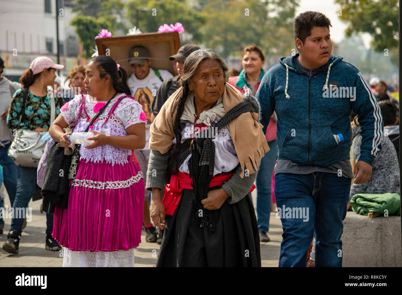 Pilgrims making their way to the Basilica of Our Lady of Guadalupe in ...