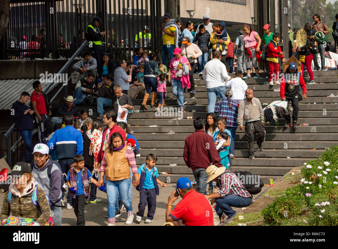 Pilgrims making their way to the Basilica of Our Lady of Guadalupe in ...