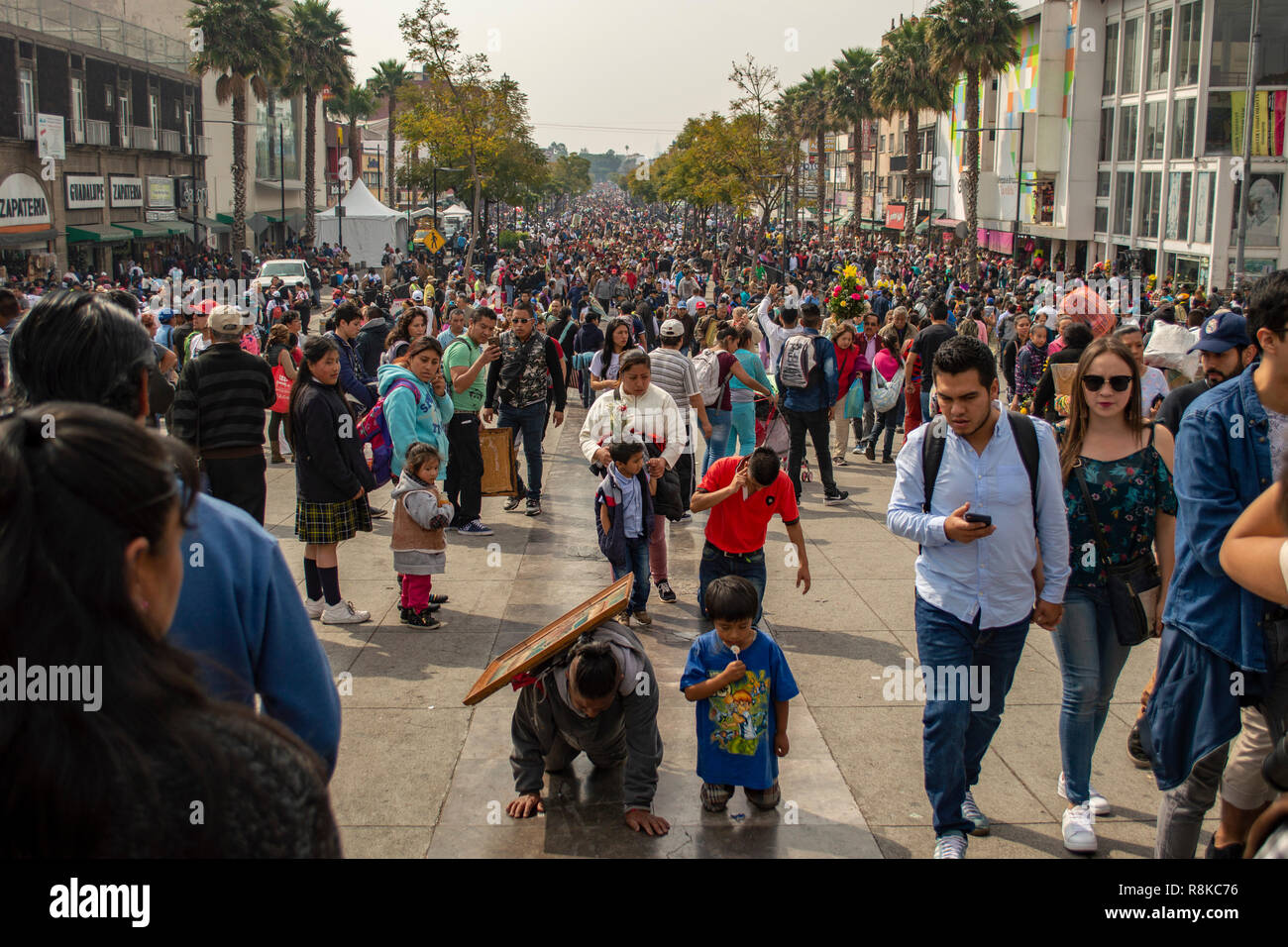 A pilgrim crawling to the Basilica of Our Lady of Guadalupe in Mexico ...