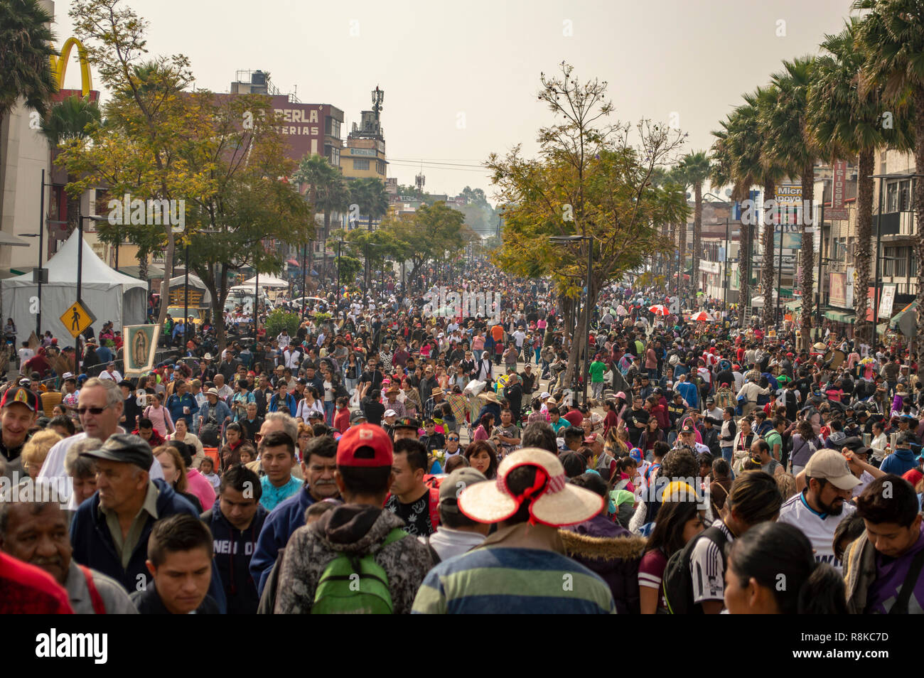 Pilgrims making their way to the Basilica of Our Lady of Guadalupe in ...