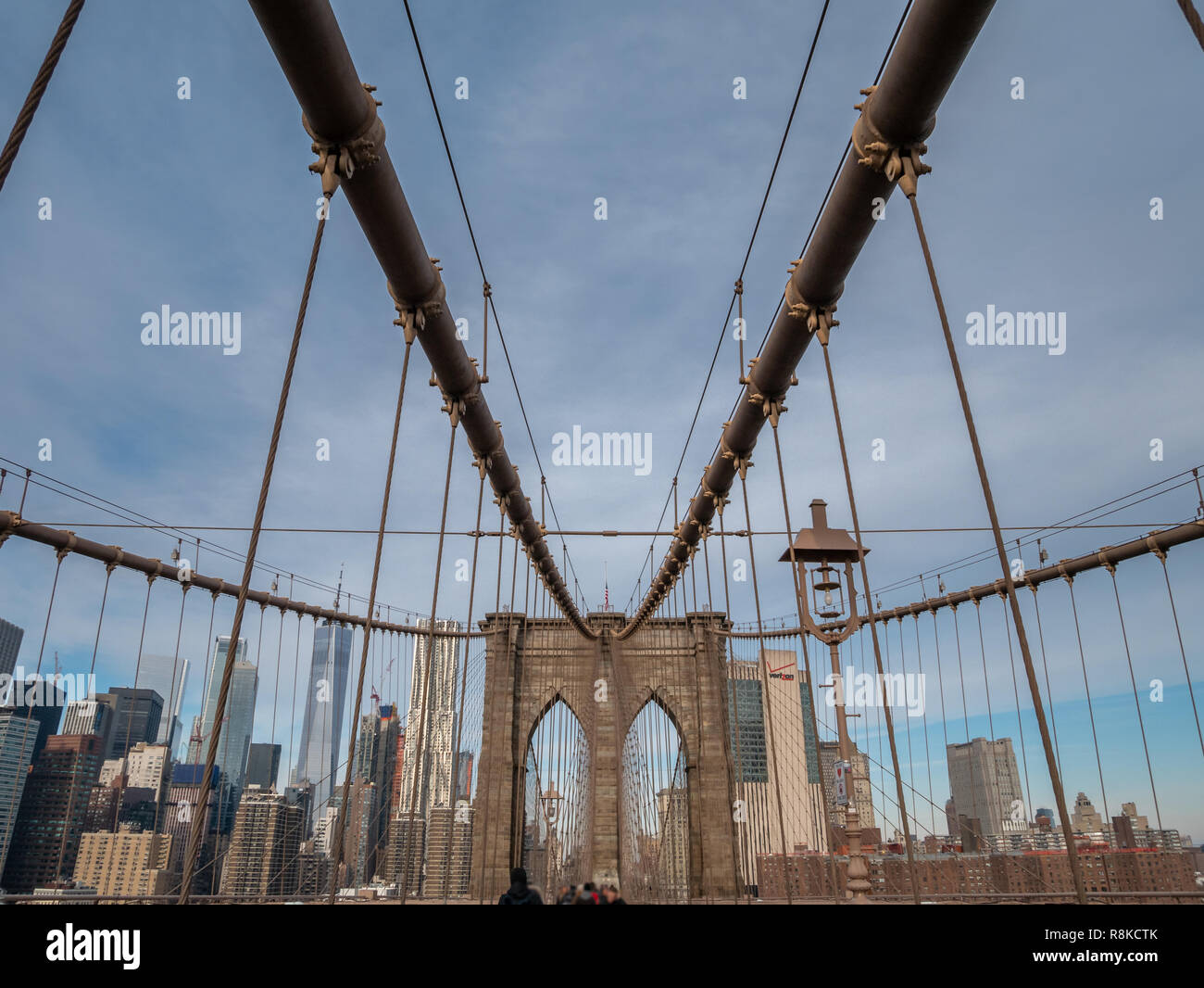 Crow Walking On the Brooklyn Bridge Towards the Manhattan Side With ...