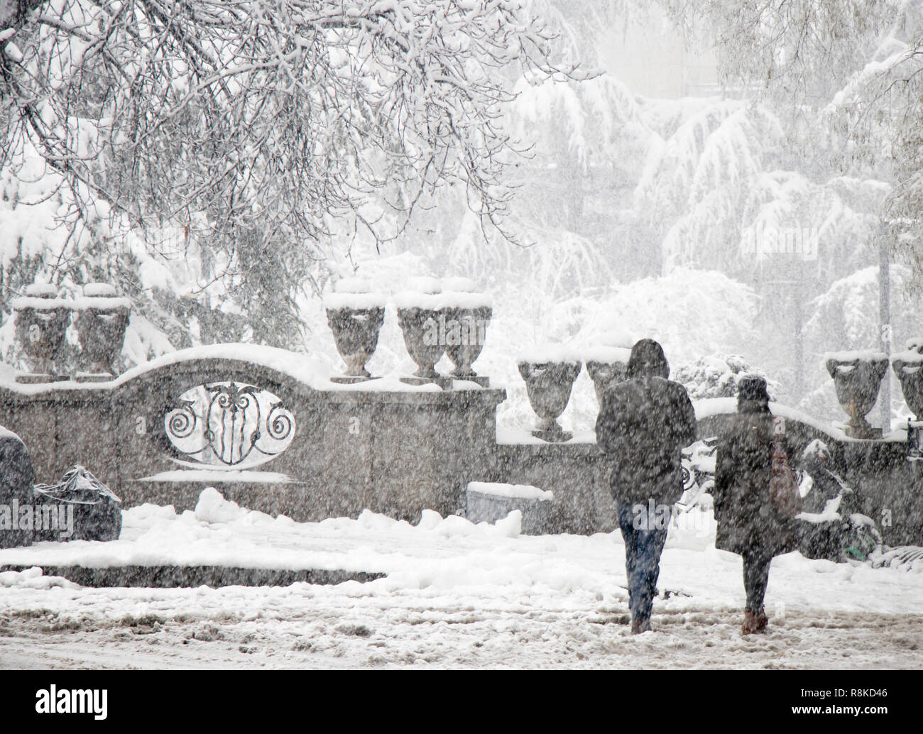 People walking in snow storm hi-res stock photography and images - Alamy