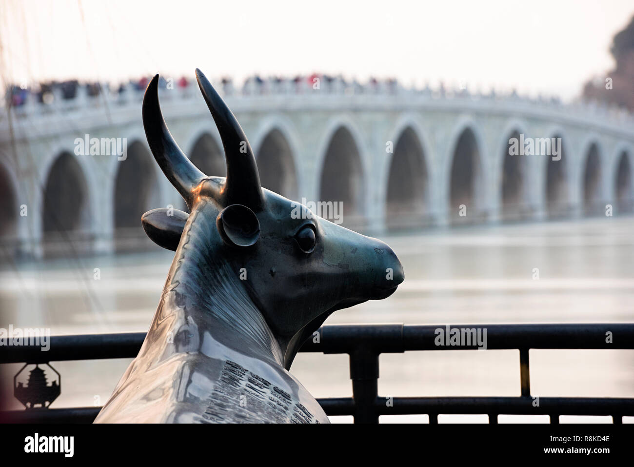 The copper bull statue in Summer Palace Stock Photo - Alamy