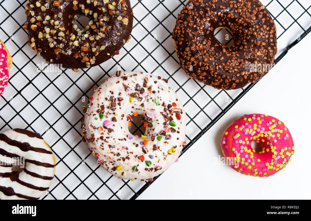 Glazed doughnut top view hi-res stock photography and images - Alamy