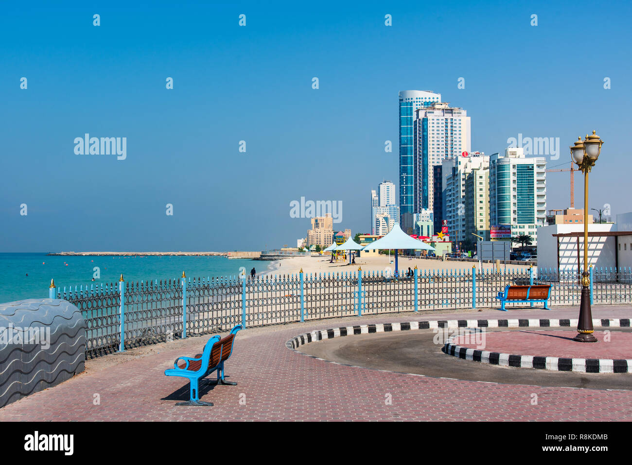 Ajman, United Arab Emirates - December 6, 2018: Ajman Corniche Beach ...