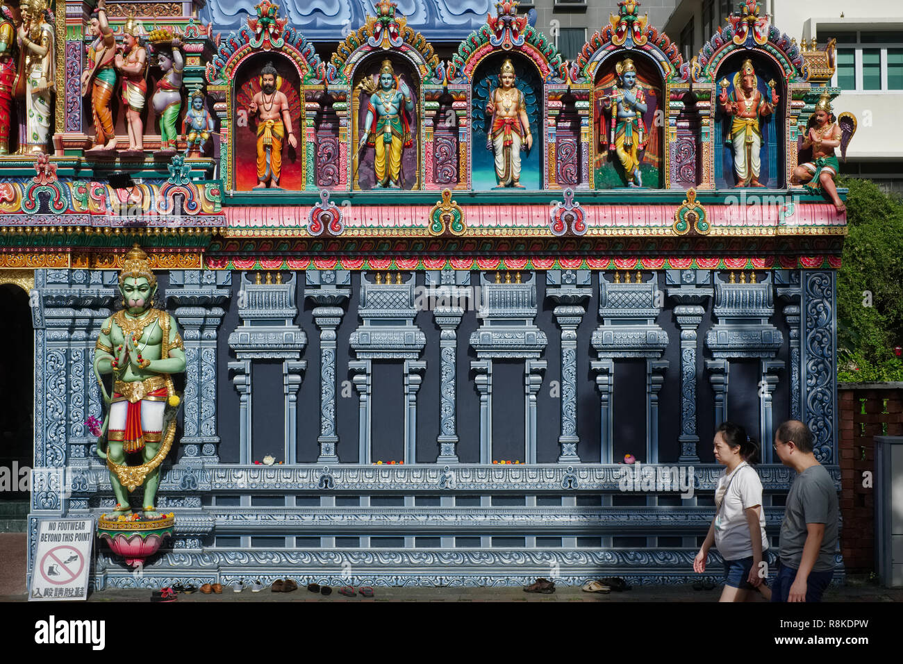 Passers By At Sri Krishnan Temple A Hindu Temple In Waterloo Street Bugis Area Singapore