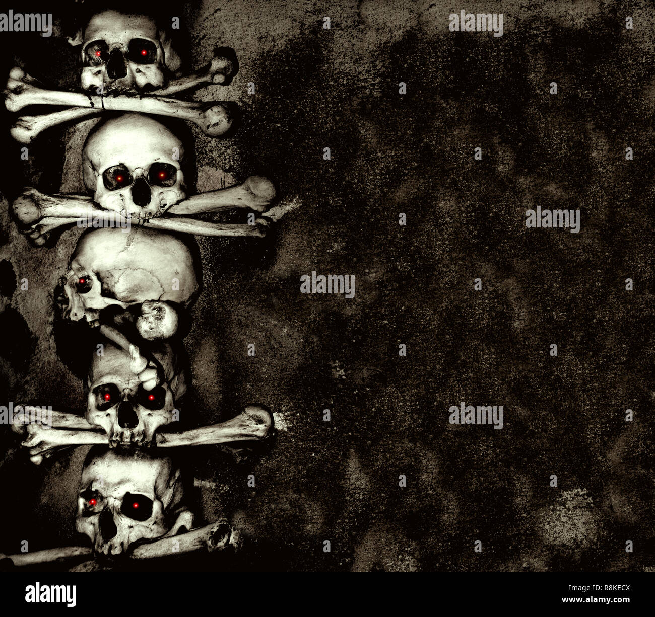 Grunge background with human skulls and bones Stock Photo - Alamy