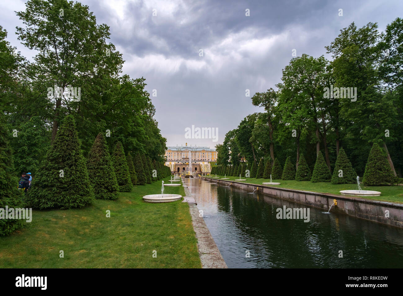 The Peterhof Palace is a series of palaces and gardens located in ...