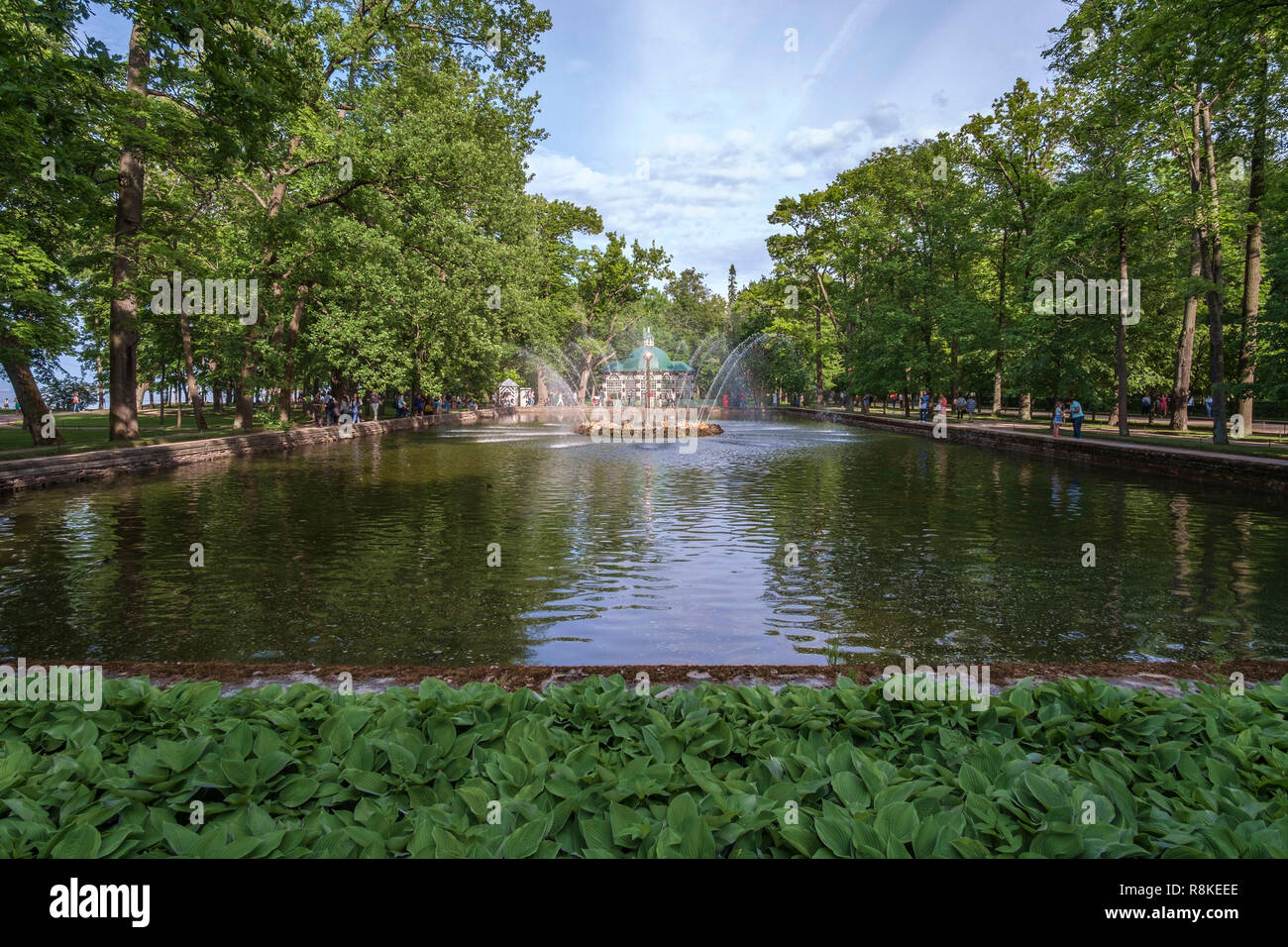 The Peterhof Palace is a series of palaces and gardens located in ...