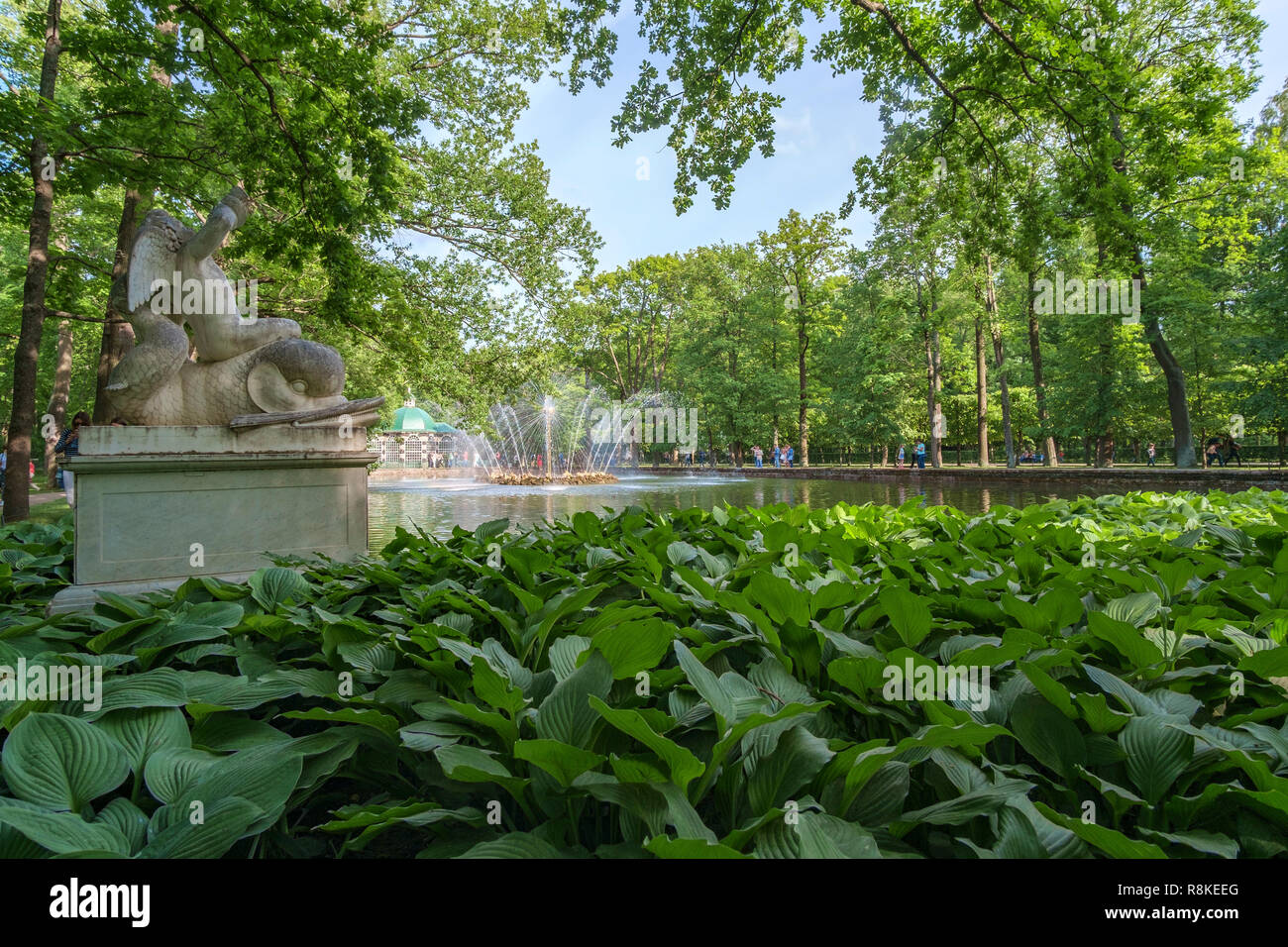 The Peterhof Palace is a series of palaces and gardens located in ...