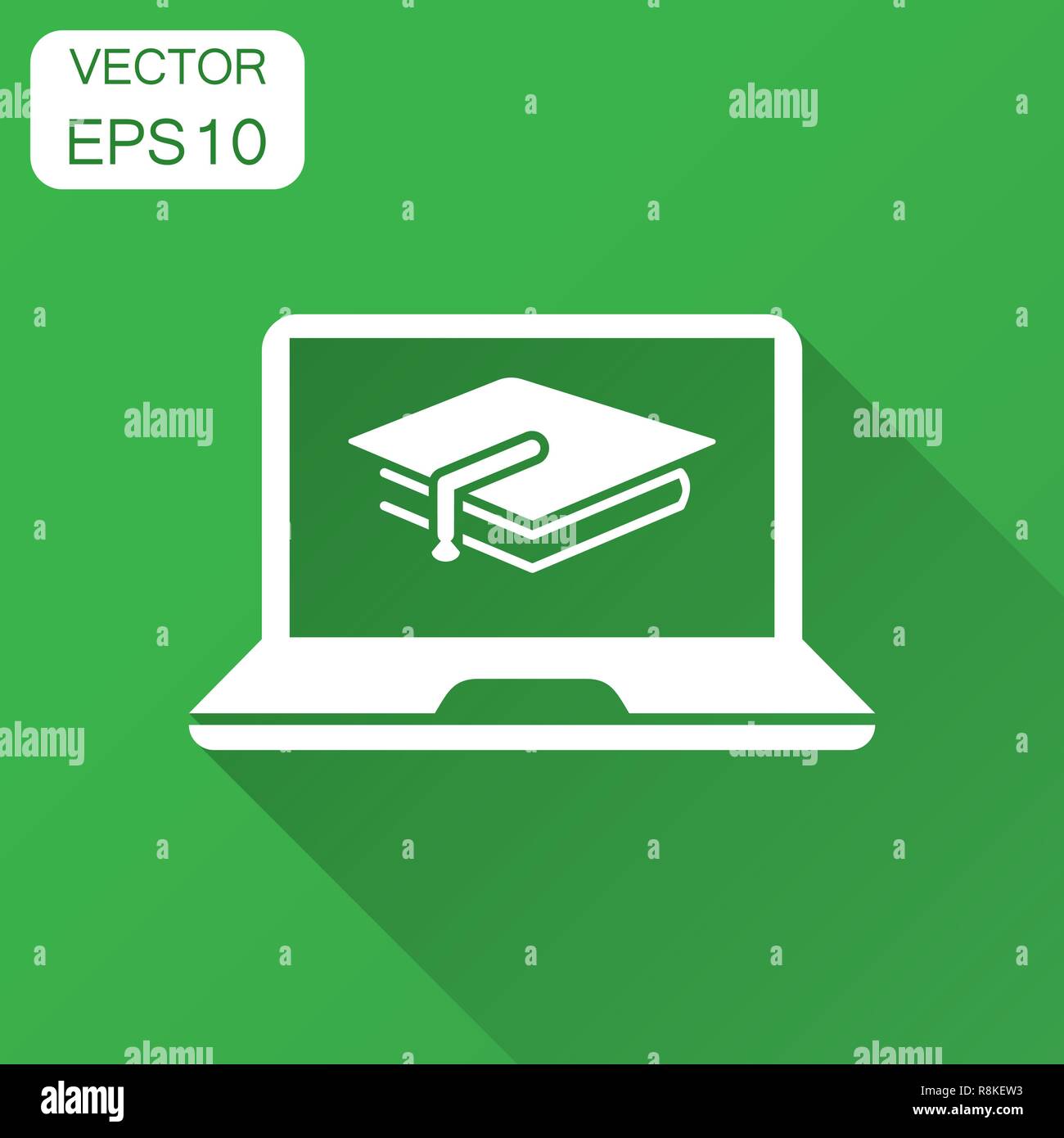 Elearning education icon in flat style. Study vector illustration with ...