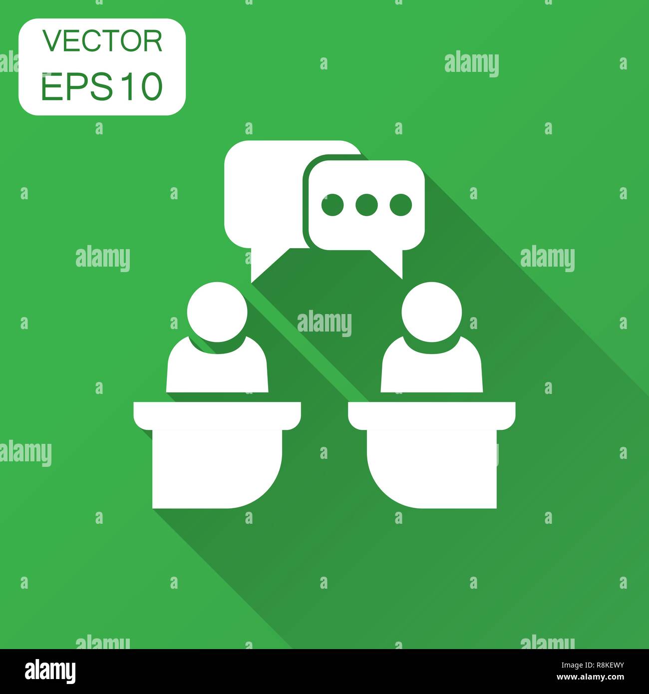 Politic debate icon in flat style. Presidential debates vector ...