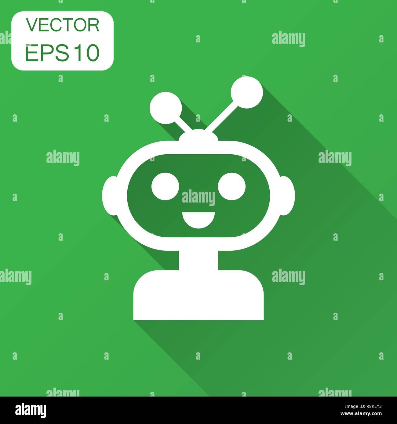Cute robot chatbot icon in flat style. Bot operator vector illustration ...
