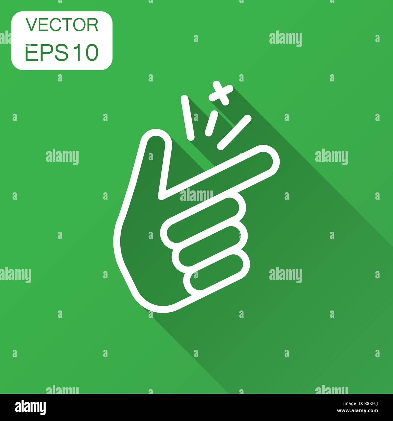 Finger snap icon in flat style. Fingers expression vector illustration ...