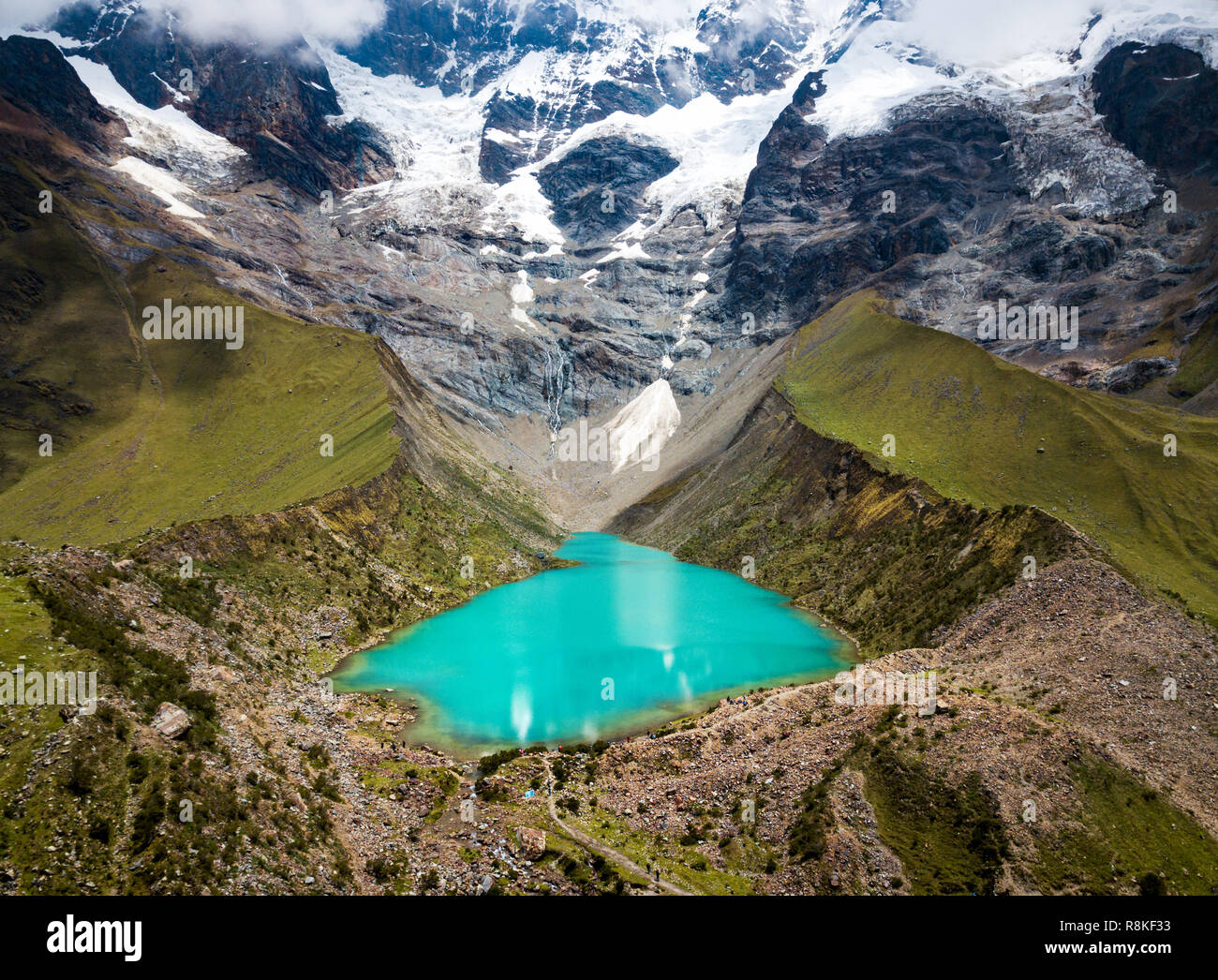 Aerial view of Humantay lake in Peru on Salcantay mountain in the Andes Stock Photo - Alamy