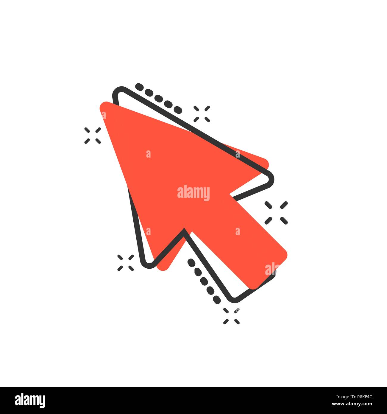 Computer Mouse Cursor Icon In Comic Style Arrow Cursor Vector Cartoon Illustration Pictogram