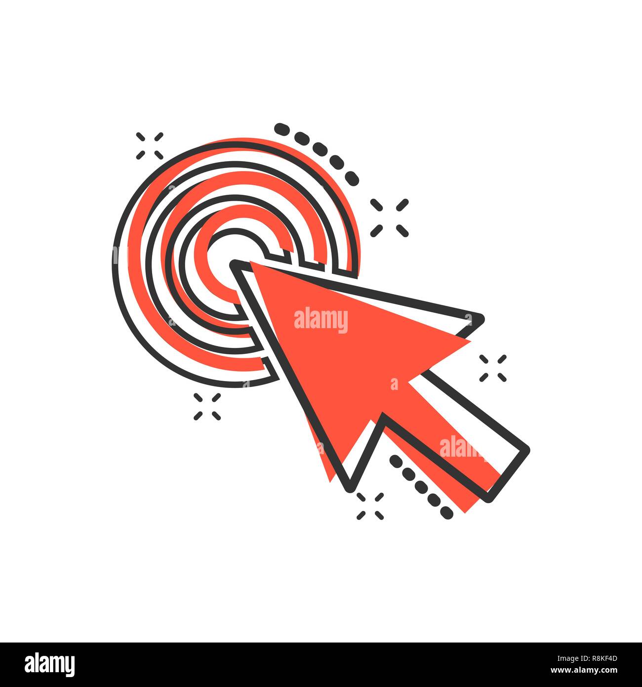 Computer Mouse Cursor Icon In Comic Style Arrow Cursor Vector Cartoon Illustration Pictogram