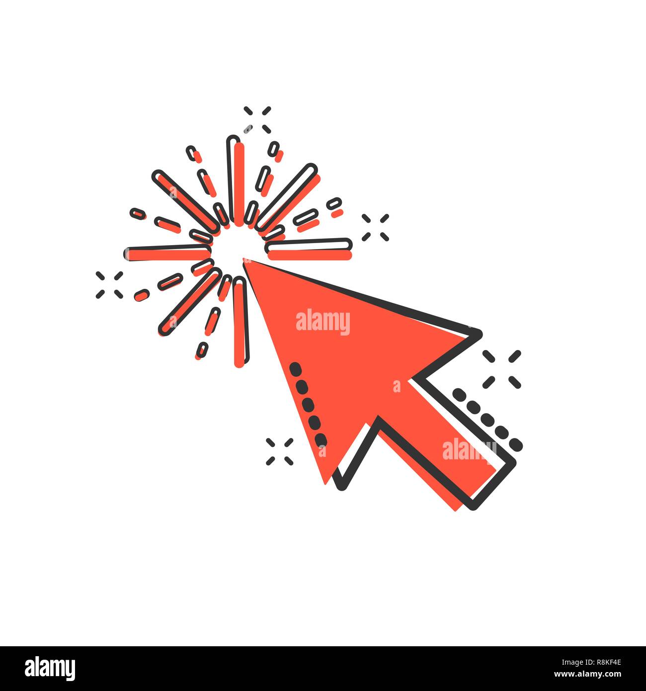 Computer Mouse Cursor Icon In Comic Style Arrow Cursor Vector Cartoon Illustration Pictogram