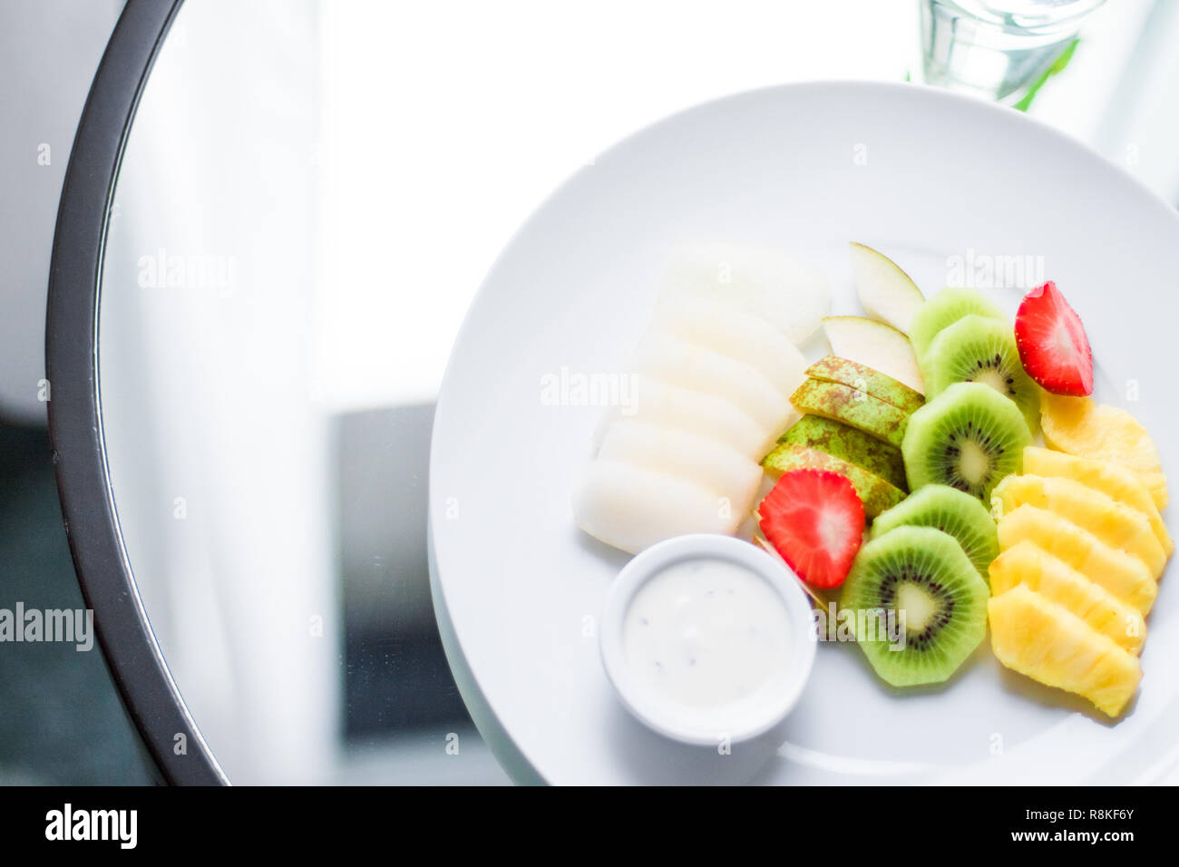 fruit plate served - fresh fruits and healthy eating styled concept ...