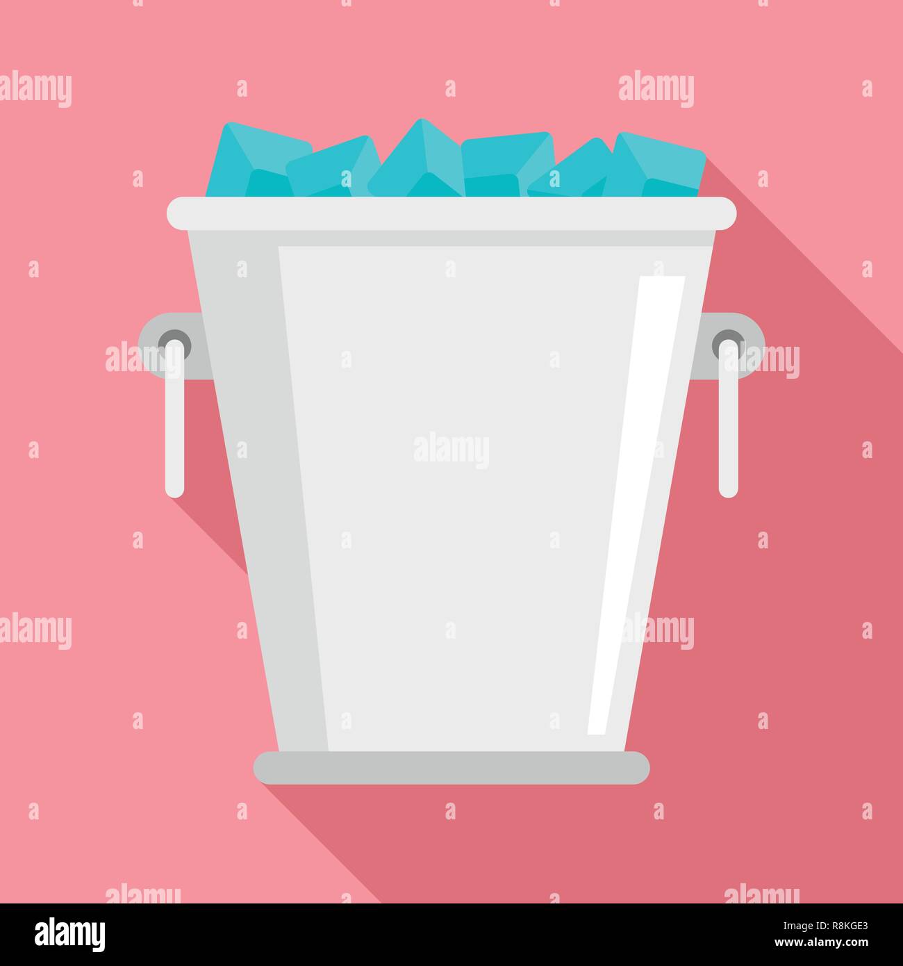Ice metal bucket icon. Flat illustration of ice metal bucket vector ...
