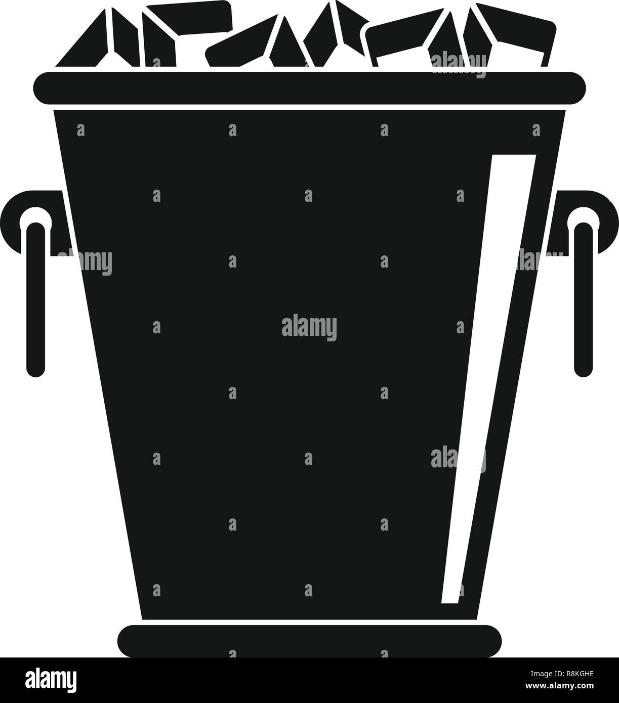 Ice metal bucket icon. Simple illustration of ice metal bucket vector ...