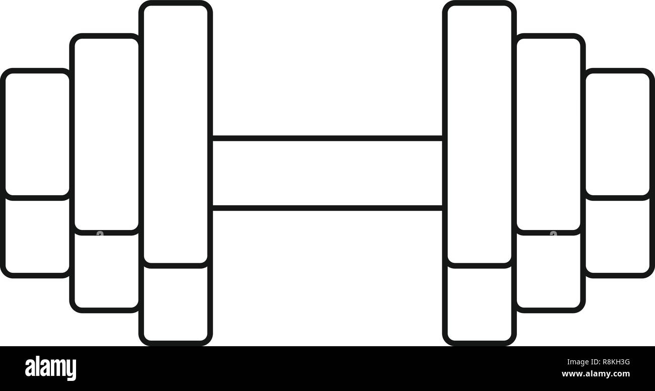 Gym dumbell icon. Outline gym dumbell vector icon for web design ...