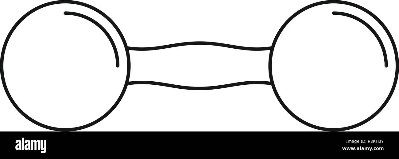 Round dumbell icon. Outline round dumbell vector icon for web design ...