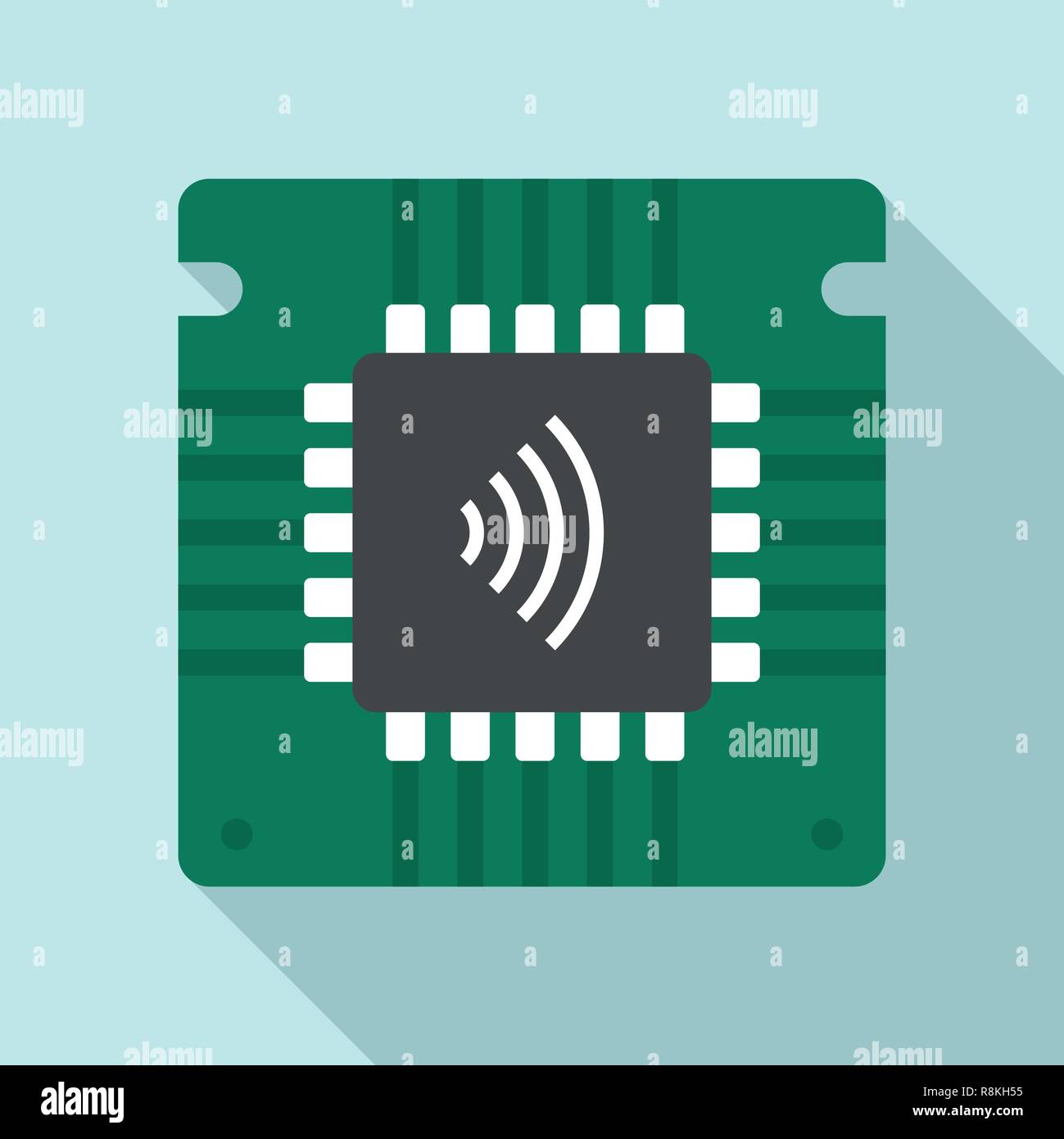 Nfc chip icon. Flat illustration of nfc chip vector icon for web design ...