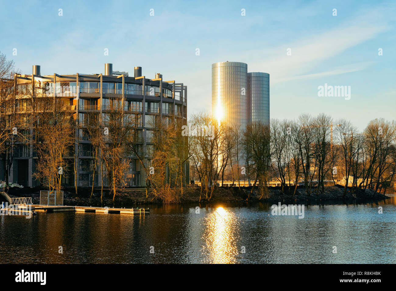 Residential apartment building and Office business center architecture ...