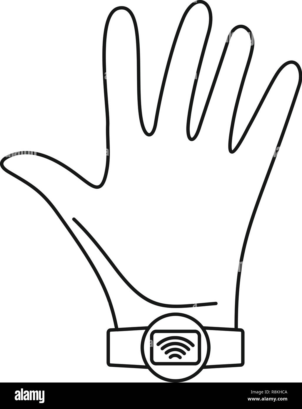 Nfc wrist band icon. Outline nfc wrist band vector icon for web design ...